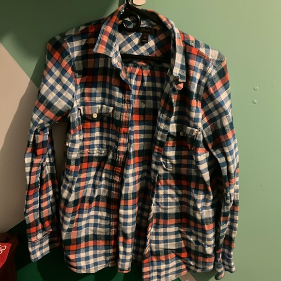 J. Crew | Tops | Jcrew Plaid Cotton Button Up | Poshmark